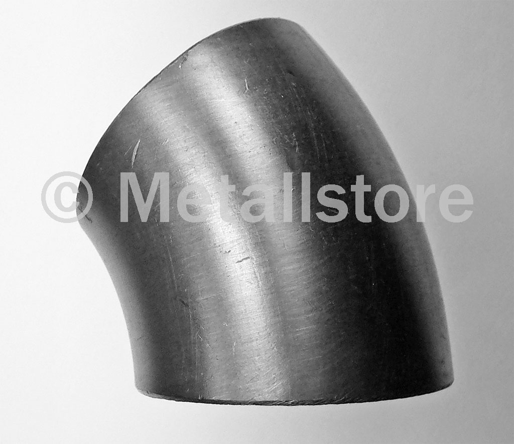 Long Radius Aluminium Rohrbogen 45° DIN 2605 nahtlos Bauart 3 | Metallstore
